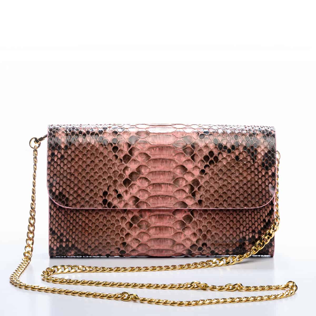 Lady Victoria Clutch, Multi-Colored Pink and Black Python – Baron Paris
