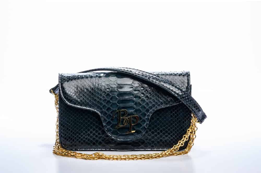 Biarritz Handbag, Black Patton Python Leather – Baron Paris